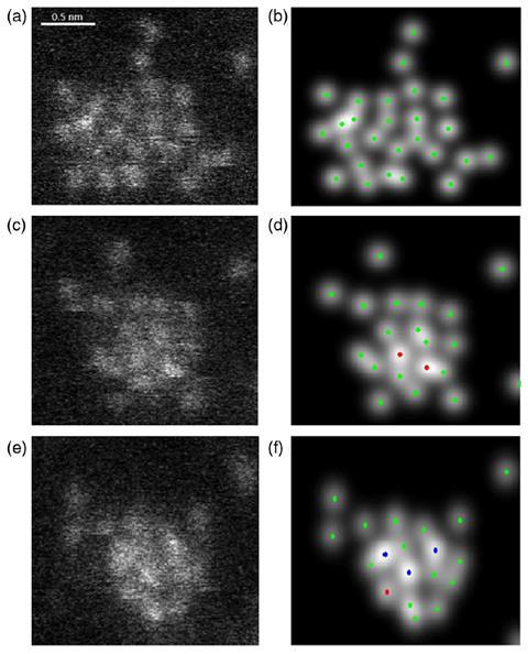 Probability count reveals single atoms under electron microscope ...